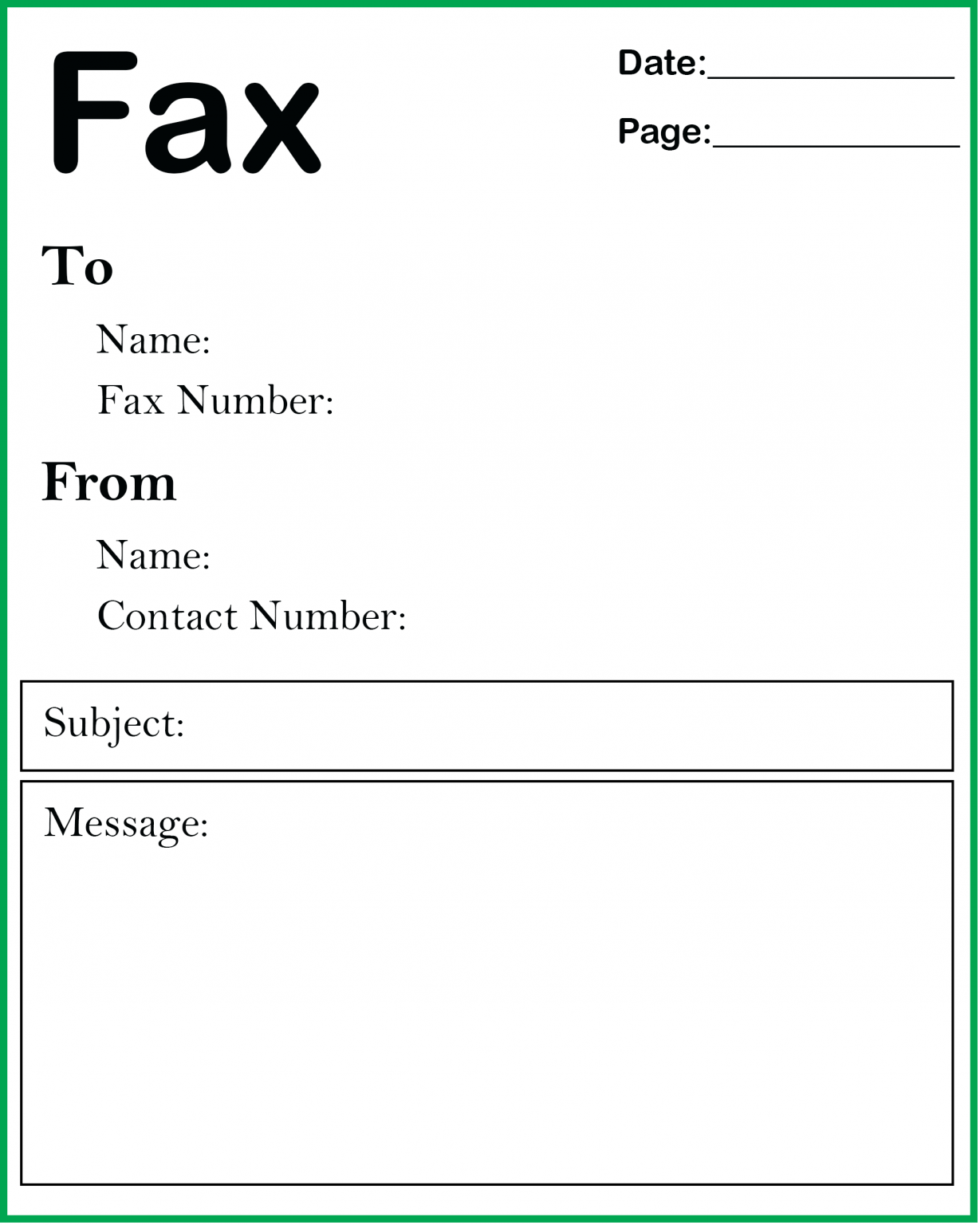 Basic Fax Cover Sheet Free Printable Free Printable Templates